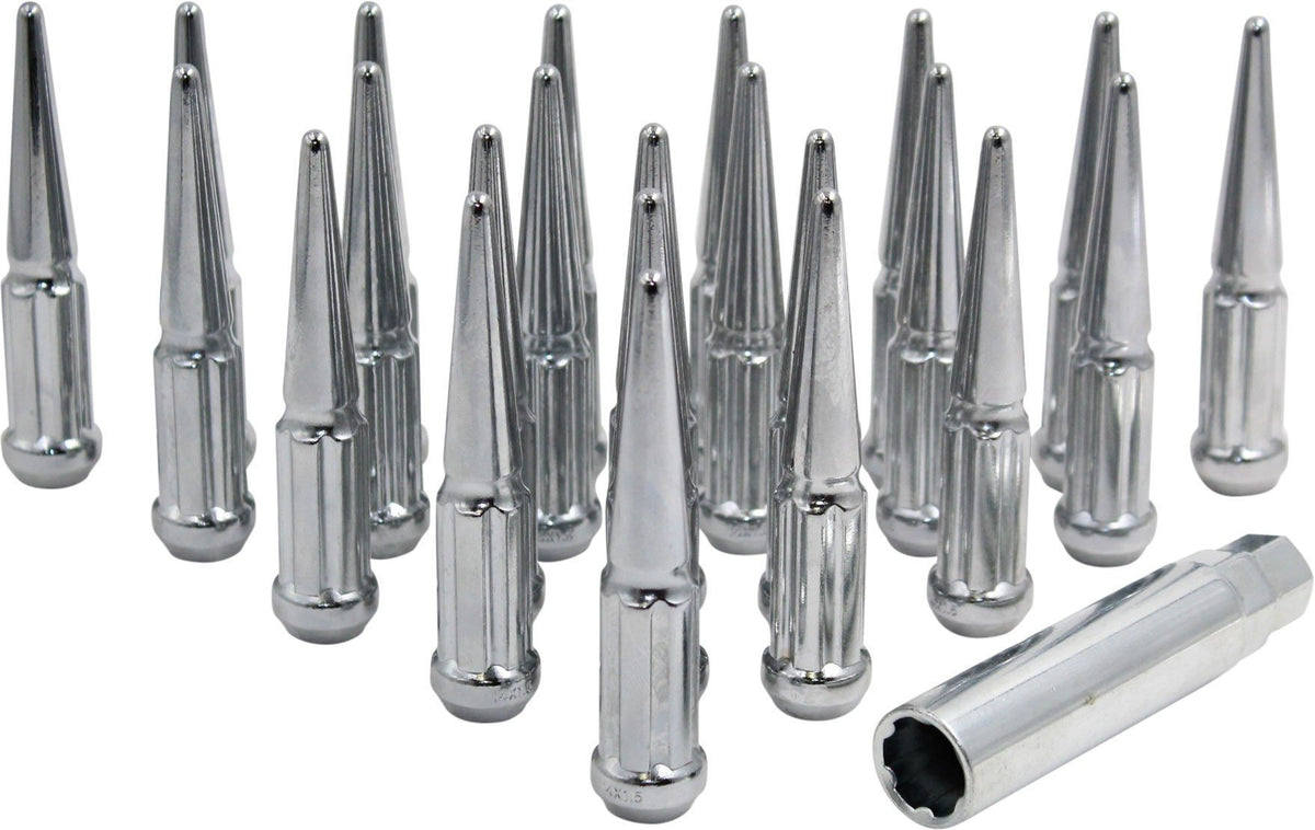 Spline Drive Spike Acorn Lug Nut Chrome 12x1.5 4.4" Long | Lug Nut Guy ...