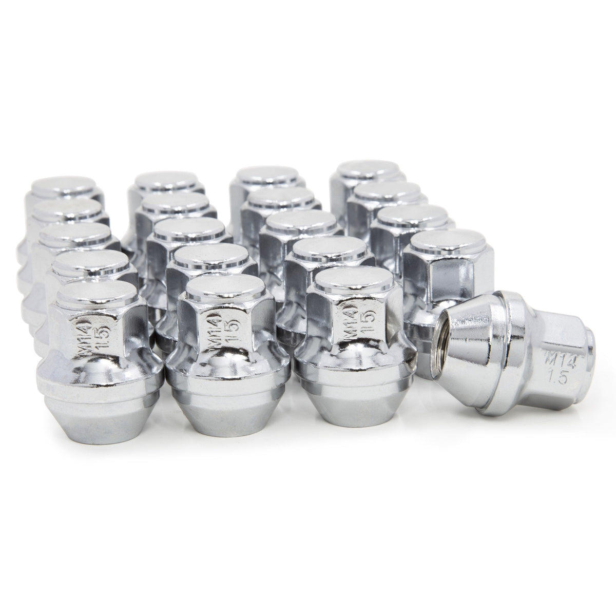 20 Lug Nuts 1/2-20 Chrome Lugs Fit 2015 and Newer Mustang Wheels on 20 ...