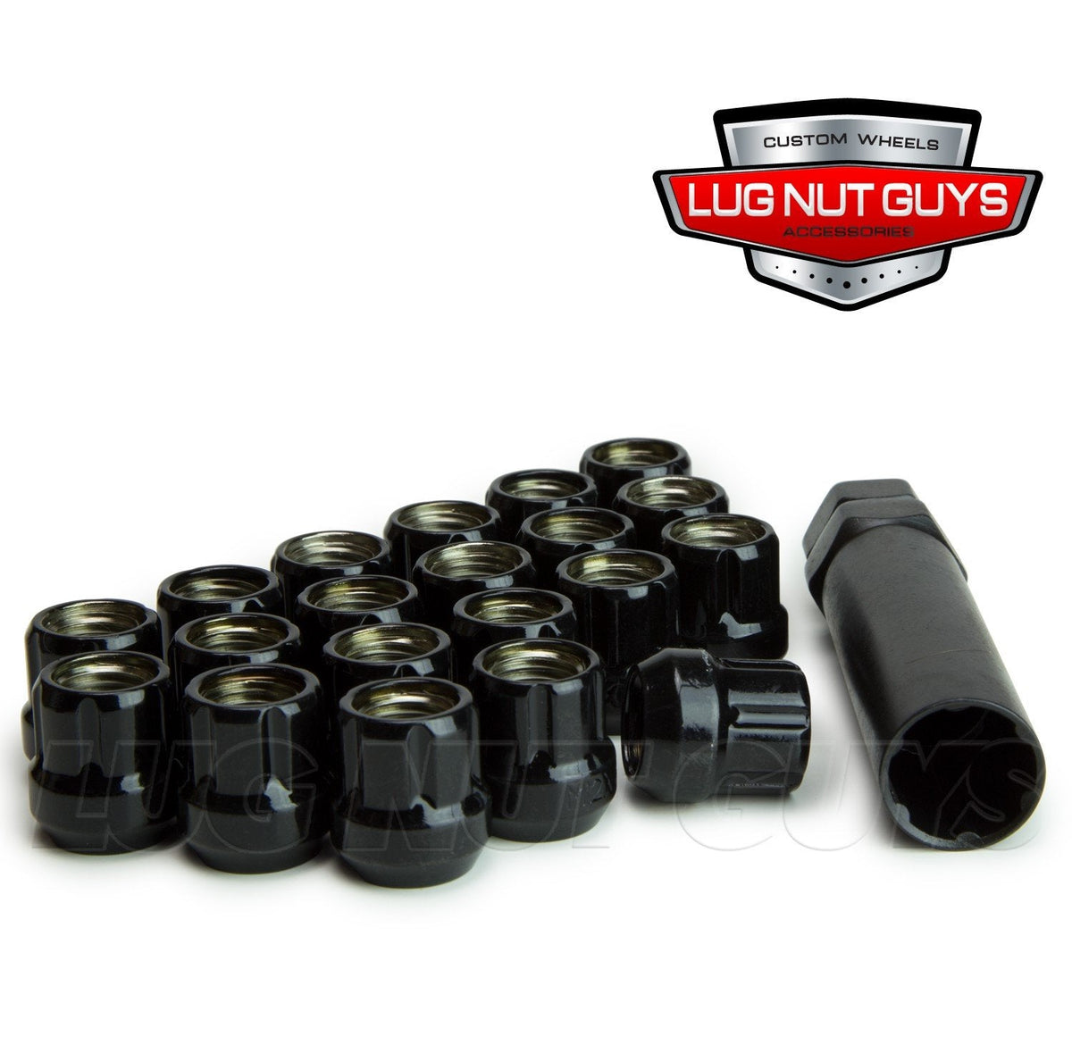 Spline Drive Bulge Acorn Lug Nut 14x1.5 Open End Black | Lug Nut Guys
