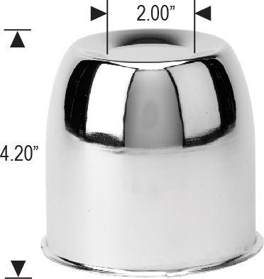 Stainless Steel Center Caps Bullet Dome Style 4.25" Wheel Bore — Lug ...