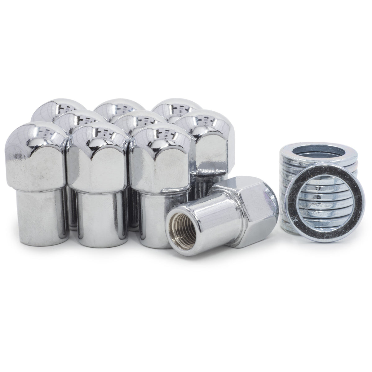 Standard Mag Lug Nuts 1/2-20 Dome Top .75" Shank, Stainless Washer | L ...