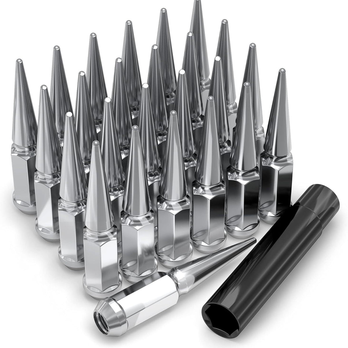 Spike Acorn Lug Nut 9/16-18 4.4" Long Chrome Finish | Lug Nut Guys