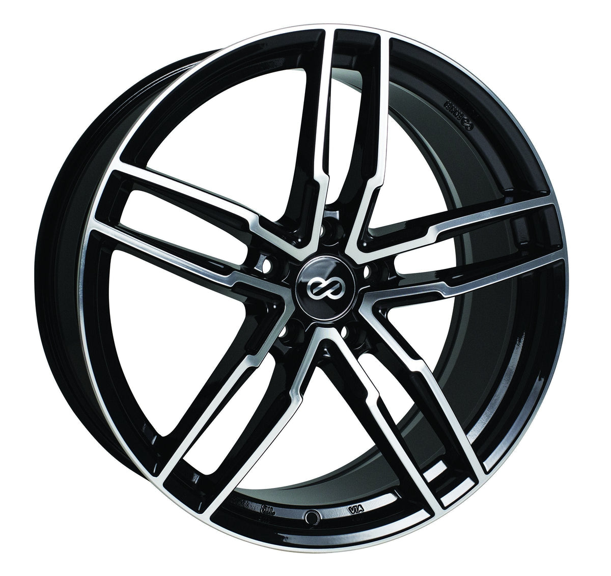 Enkei Wheel SS05 18x8 5x120 40mm Black/Machined — Lug Nut Guys